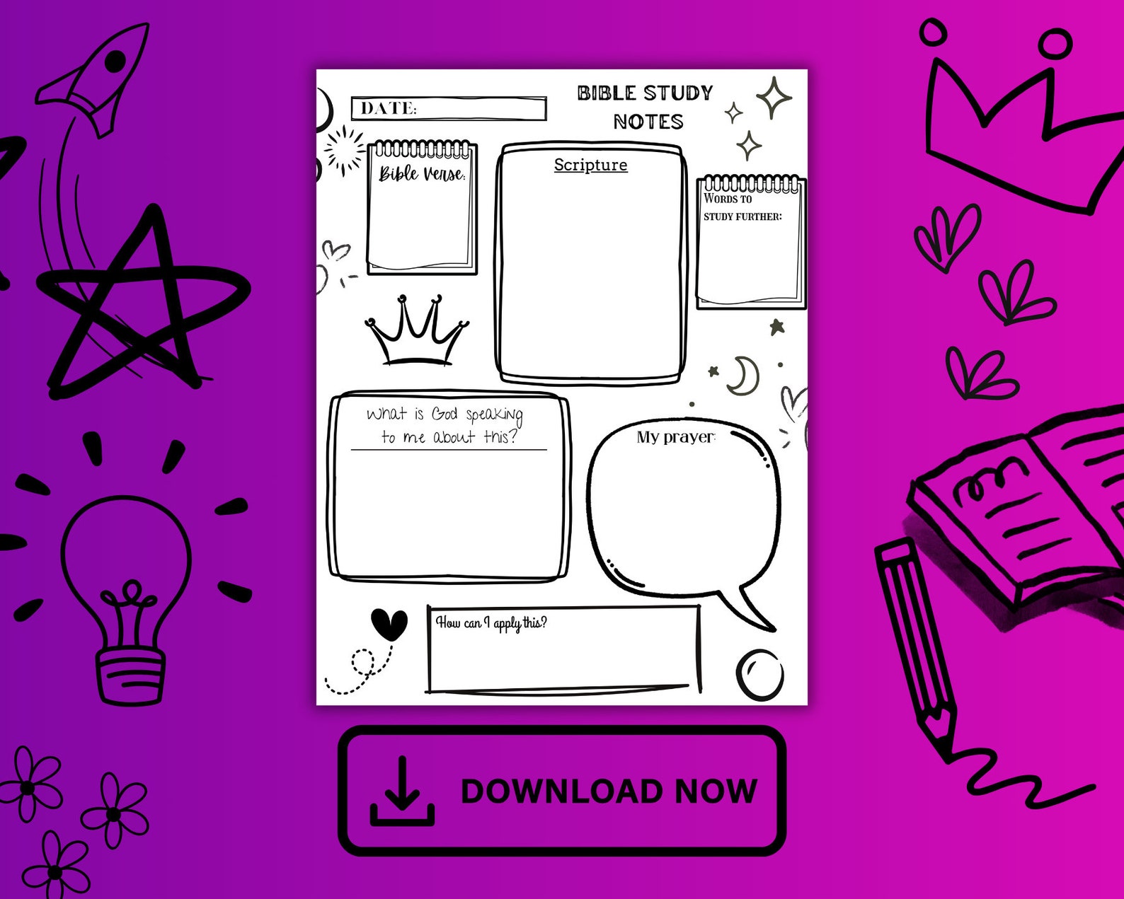 Bible Study Notes for Teen Girls, SOAP Bible Study Printable Template ...