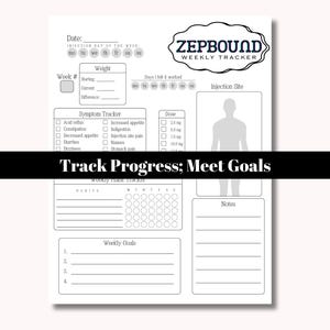 GLP Weight Loss Tracker, Tirzepatide Weekly Journal, Semaglutide ...