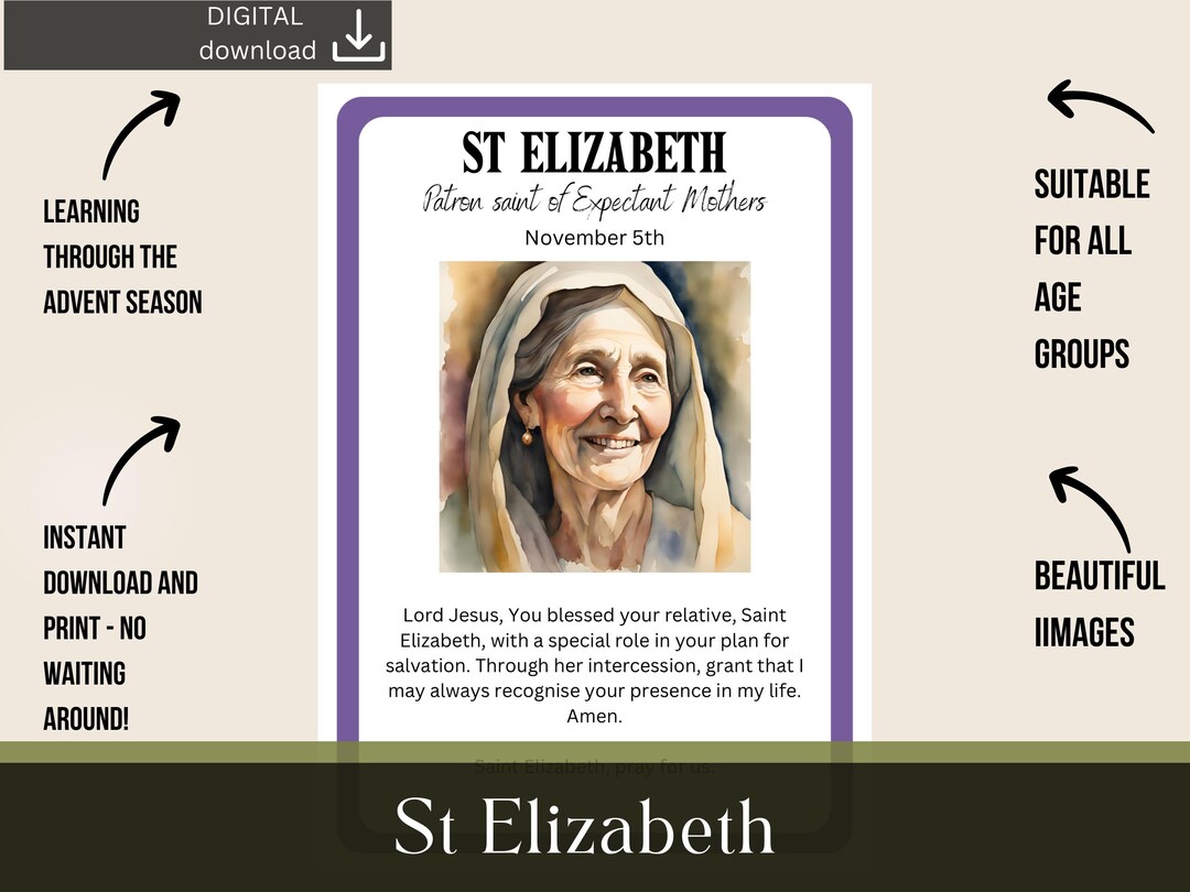 Catholic Saints Printable, Catholic Saints Homeschool, St Elizabeth ...
