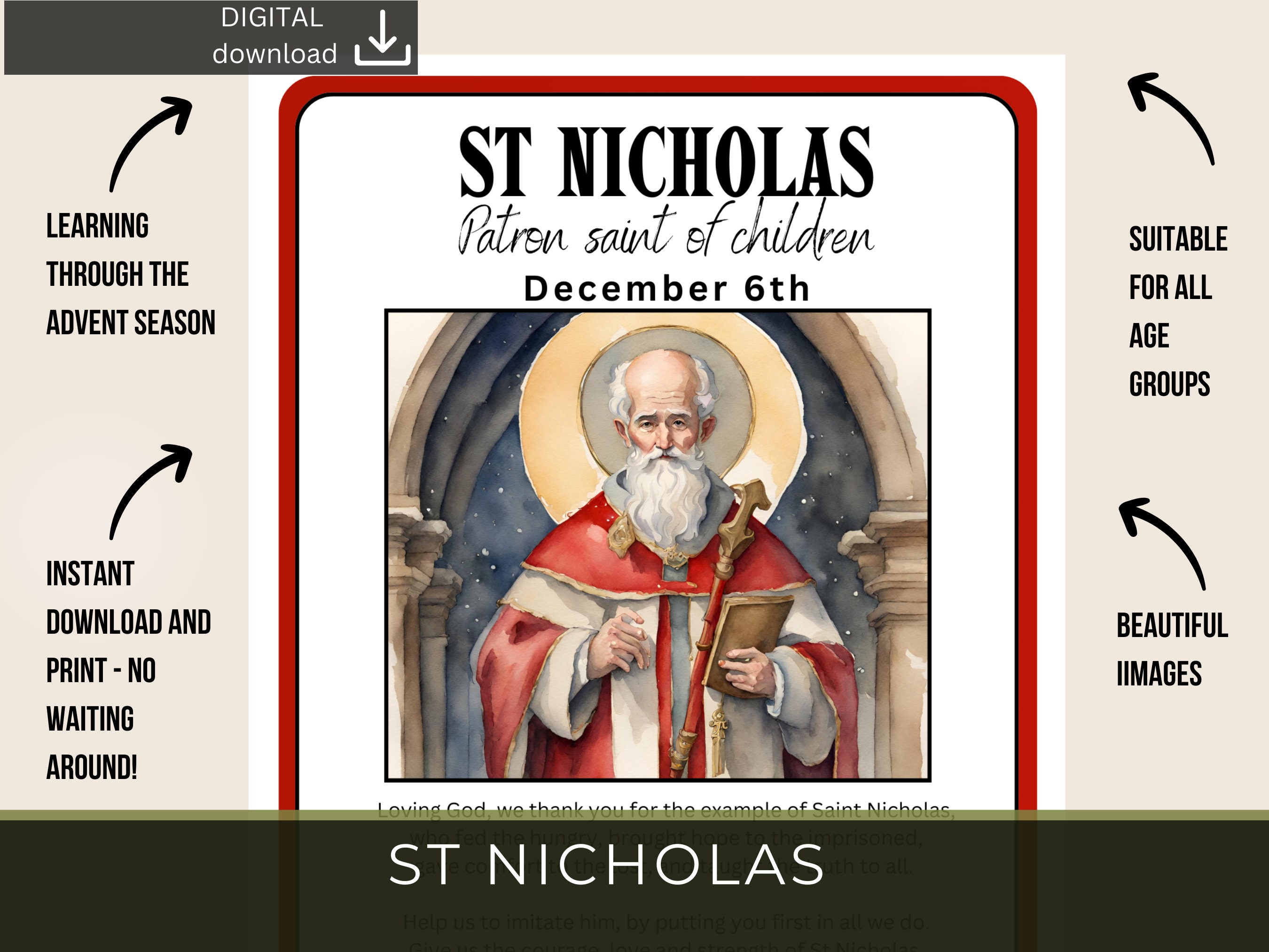 Catholic Saints Printable, Catholic Saints Homeschool, Saint Nicholas ...