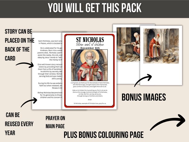 Catholic Saints Printable, Catholic Saints Homeschool, Saint Nicholas ...