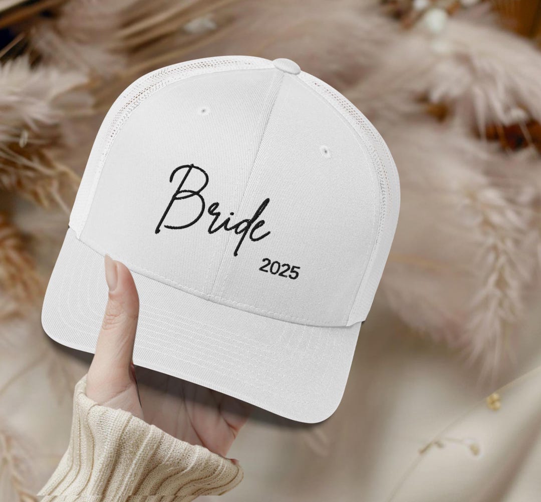 3D Puff Embroidered Wedding Caps, Bride, Team Bride, Mom Of, Family of ...