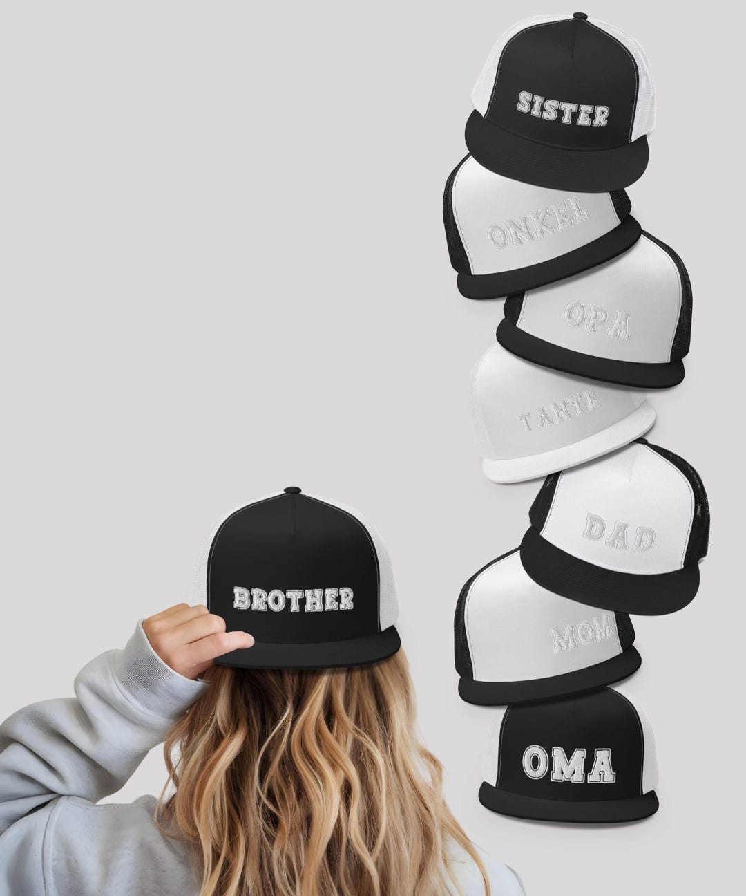 3D Puff Embroidered Brother Trucker Cap, Brother, Gift for Brother ...