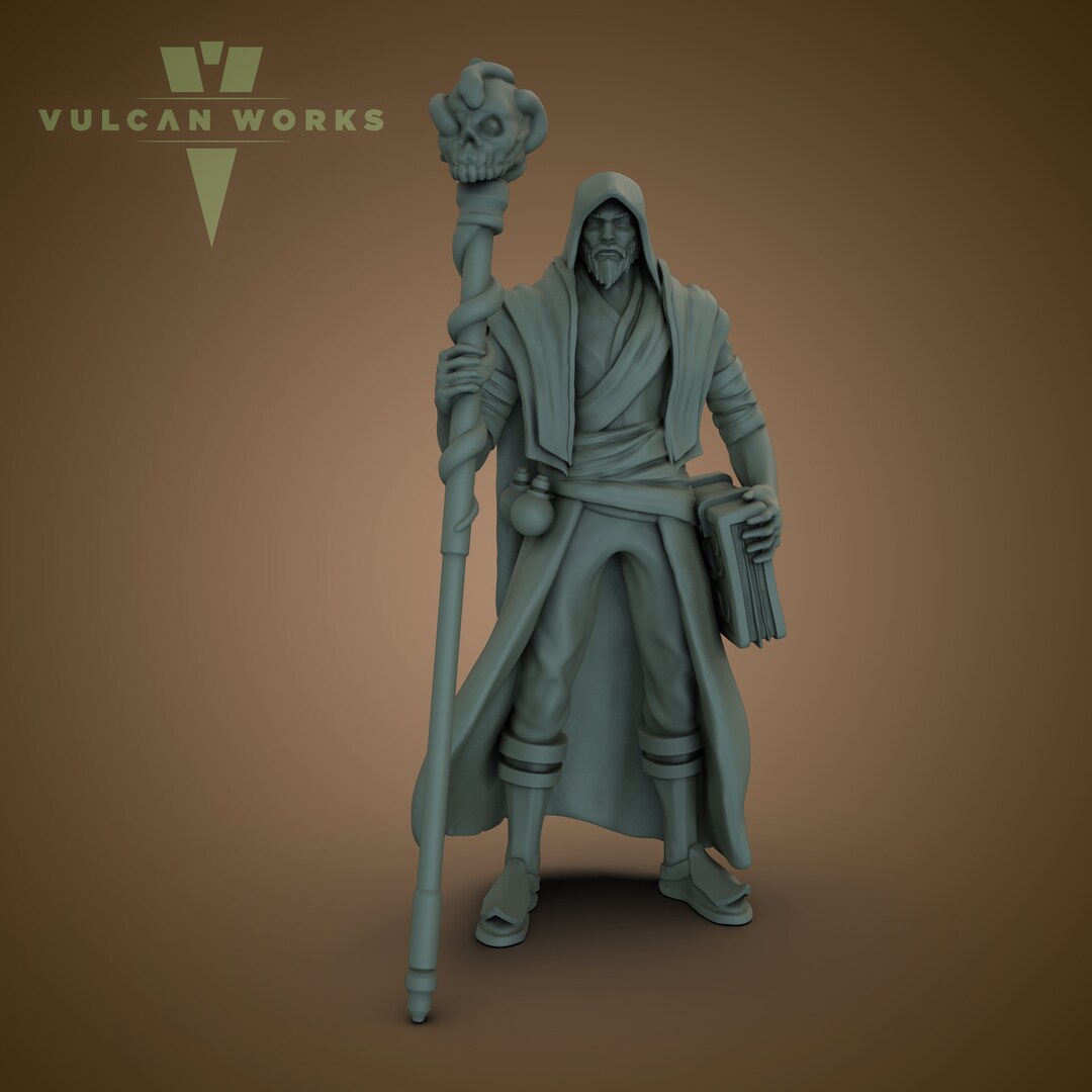 Wizard Miniature Dungeons and Dragons Tabletop 3D Print STL - Etsy