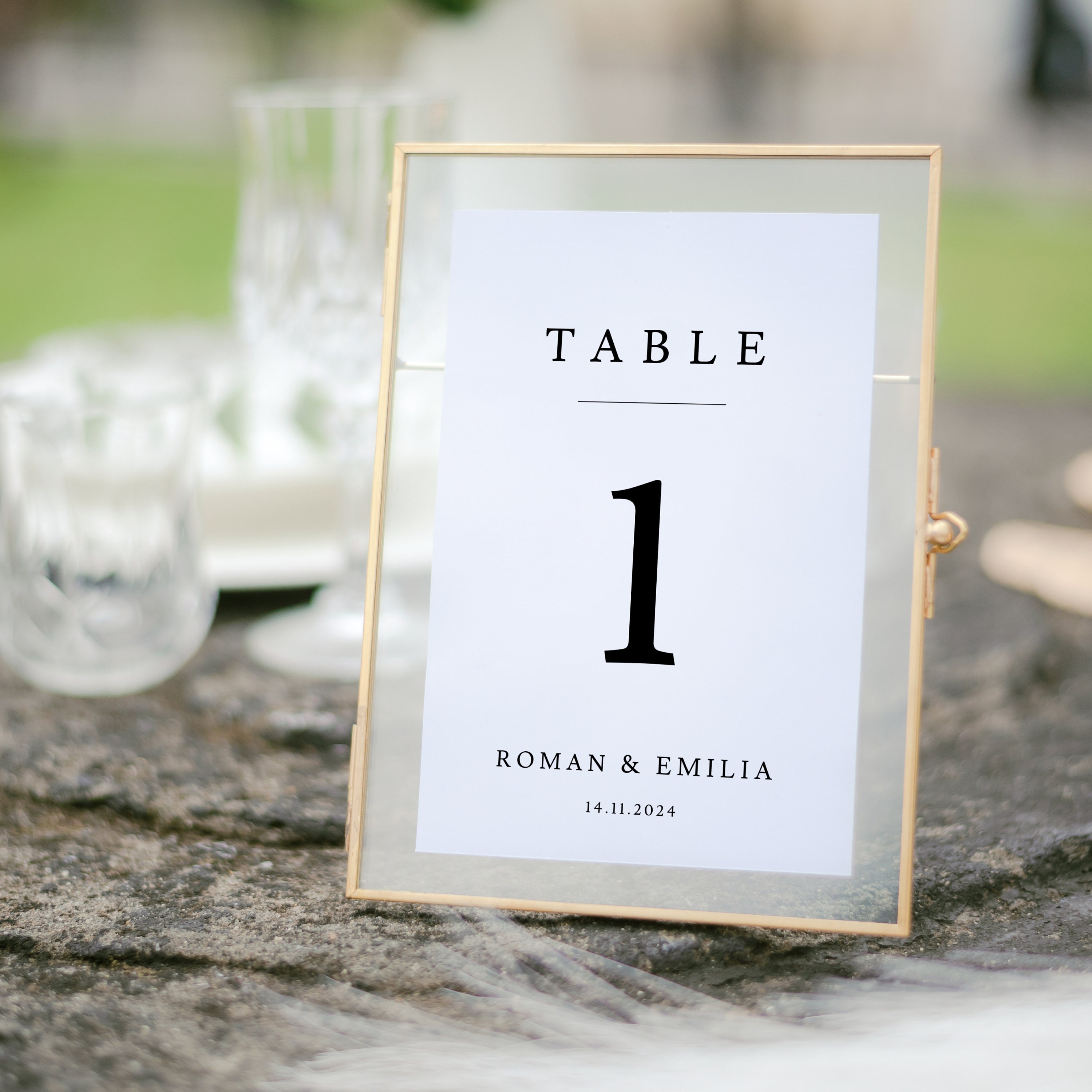 Classic Wedding Table Numbers Template, Simple and Elegant Reception ...