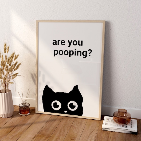 Cat Are You Pooping Poster - Etsy