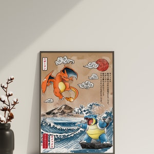 Anime Canvas Wall Art, Charizard Canvas Wall Art, Charizard Vs ...