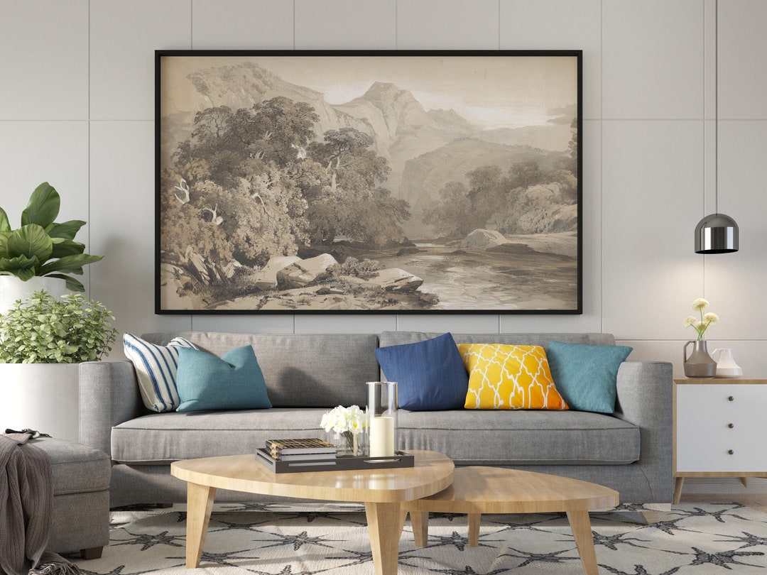 Alexandre Calame Wall Art, Landscape Canvas Wall Art, Vintage Canvas ...