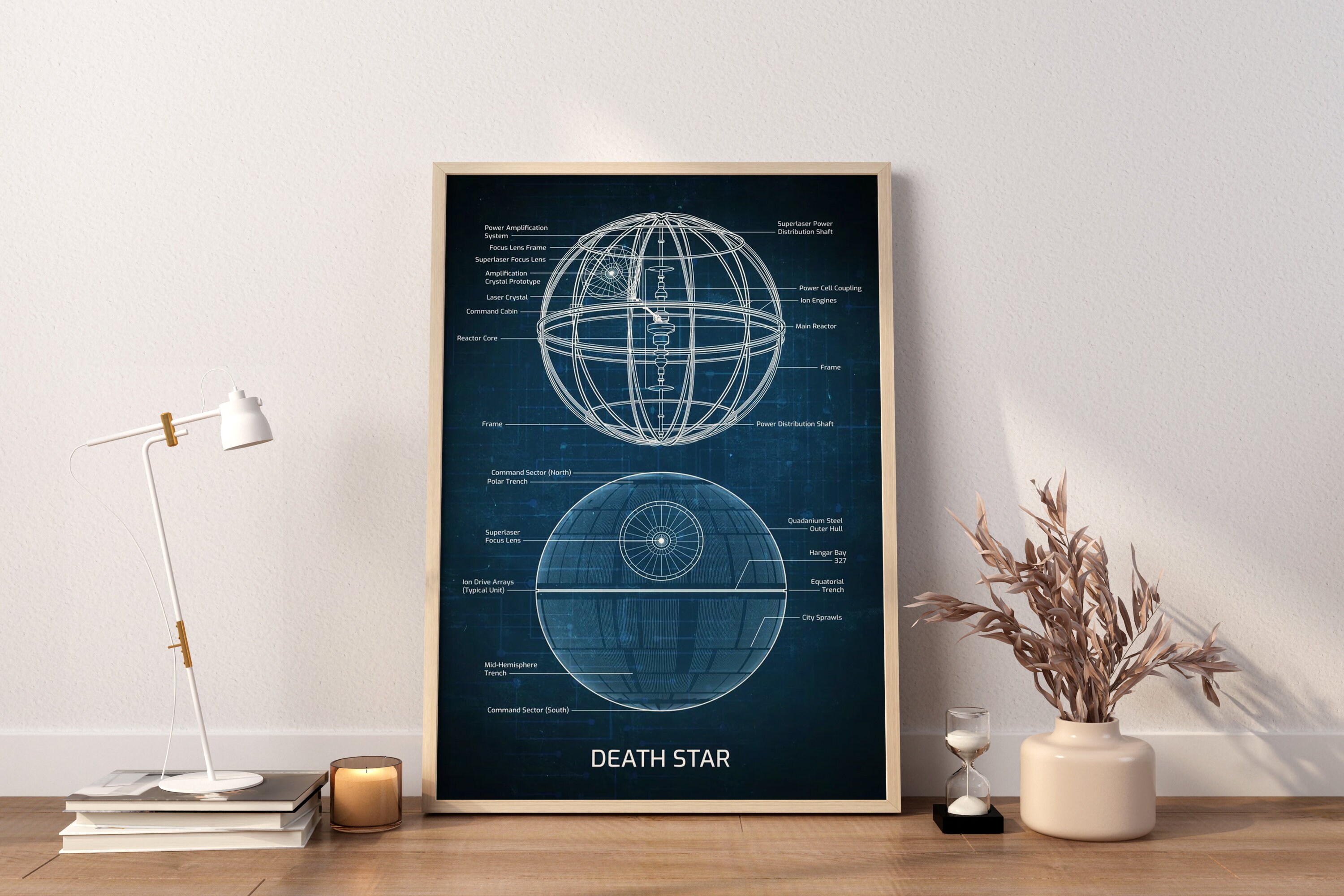 Death Star Blueprint Death Star Poster Framed Blueprint - Etsy