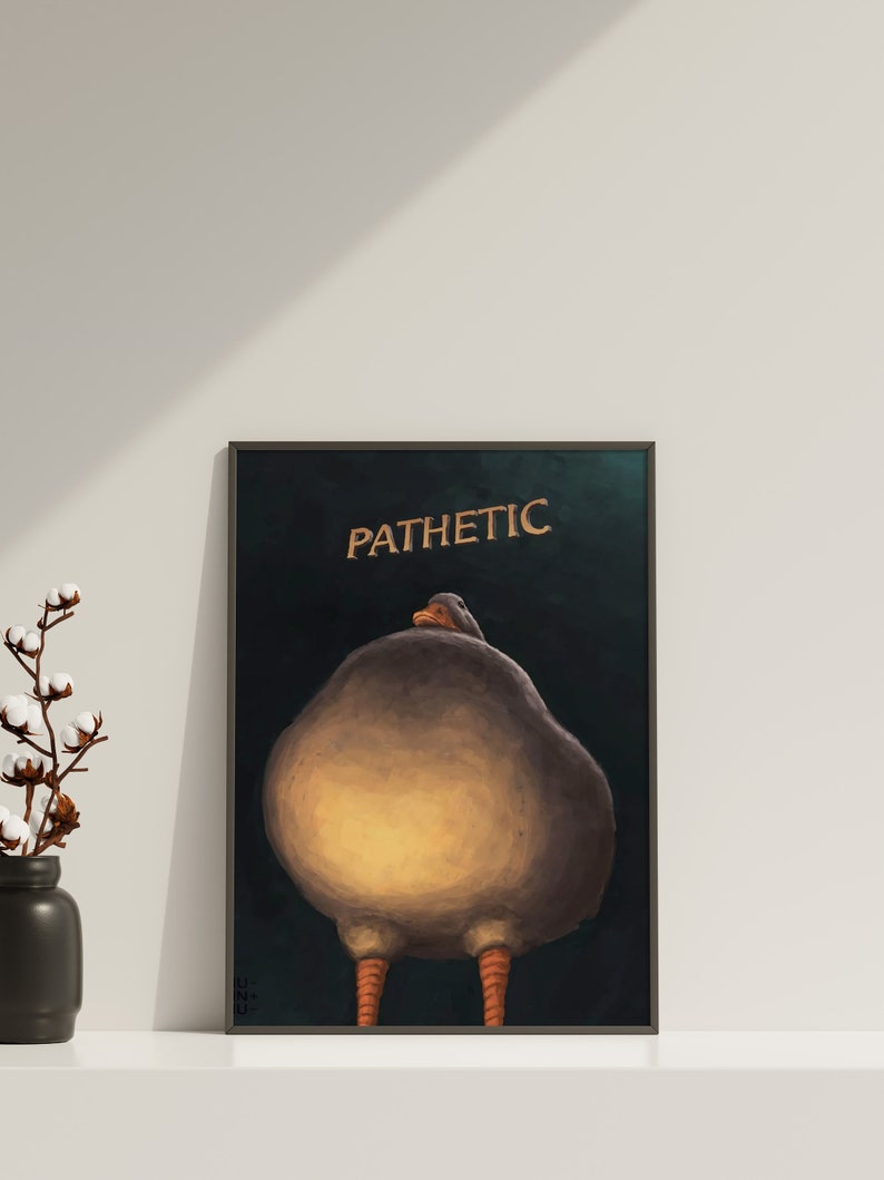 Pathetic Duck Canvas Wall Art, Pathetic Duck Poster, Funny Canvas Wall ...