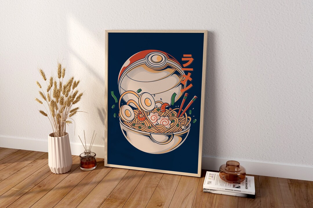 Poke Ramen Canvas Wall Art, Poke Ramen Poster, Japanese Wall Art ...