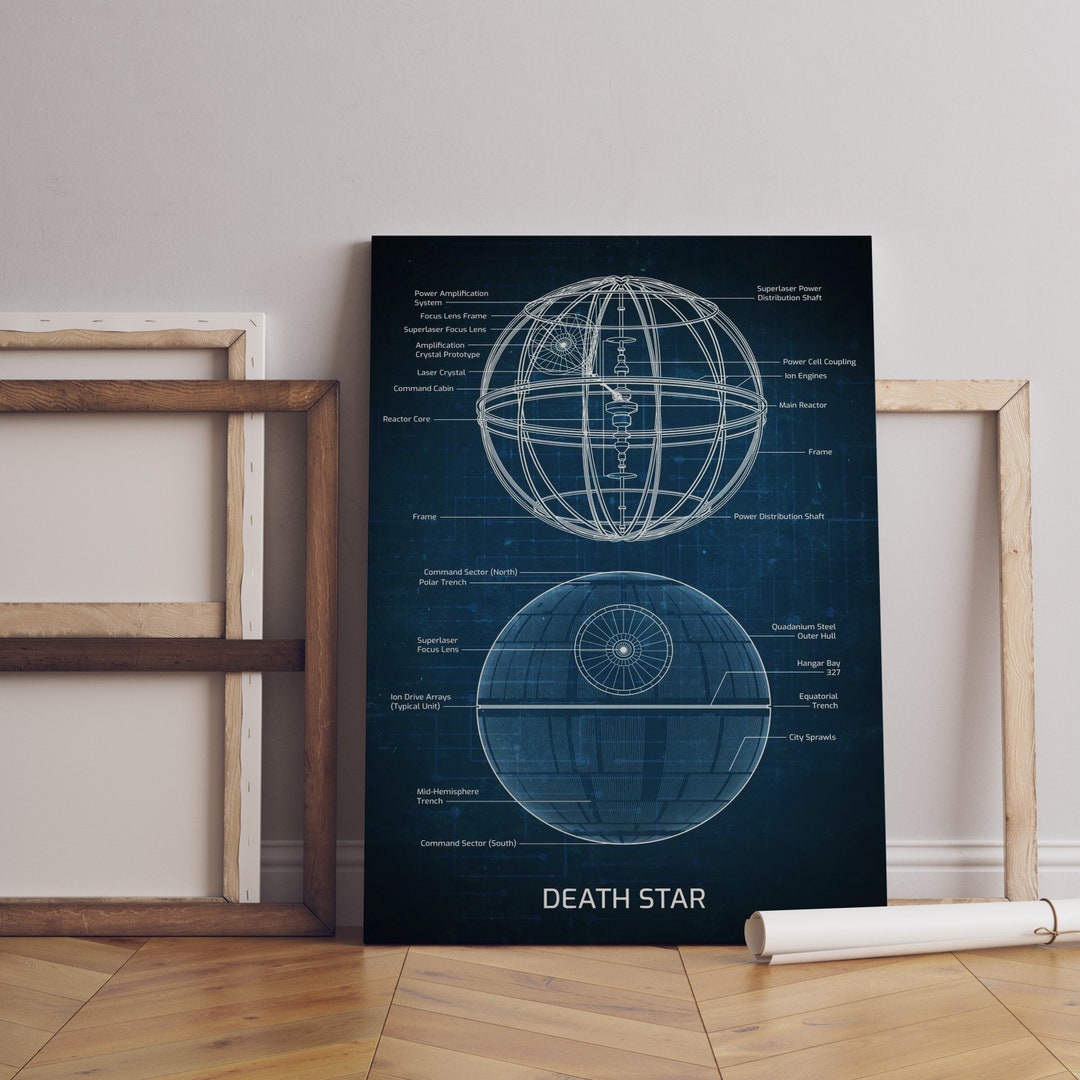 Death Star Blueprint Death Star Poster Framed Blueprint - Etsy