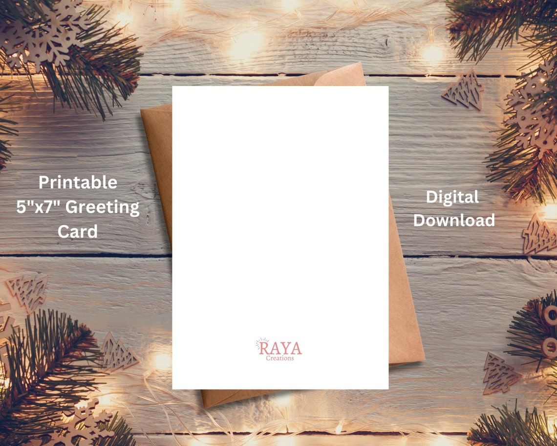 Gingerbread Man Christmas Card Digital Download Printable PDF JPG - Etsy