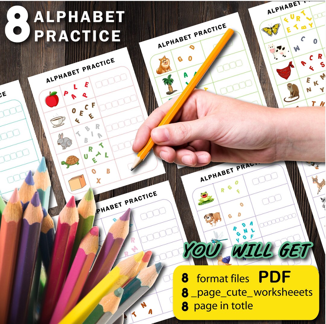 ABC Tracing Worksheet | Handwriting Practice (digital Download) - Etsy