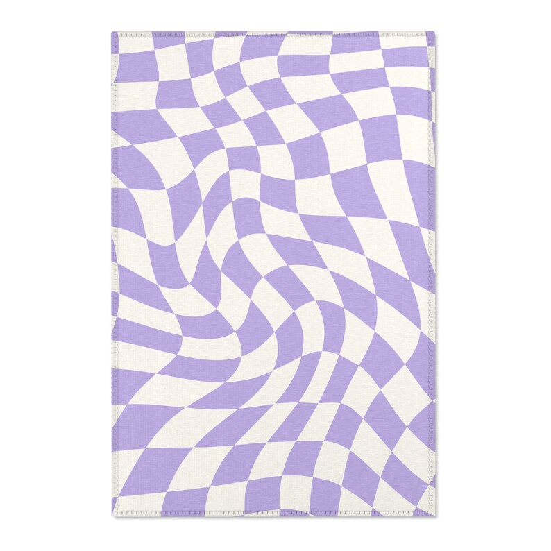 Cool Irregular Rug, Danish Pastel Checker Rug, Lavender Checker Board ...