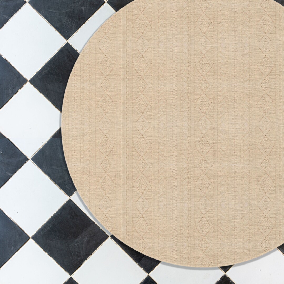 Beige Circular Rug, Optical Illusion Rug, Trompe Leoil Beige Rug ...