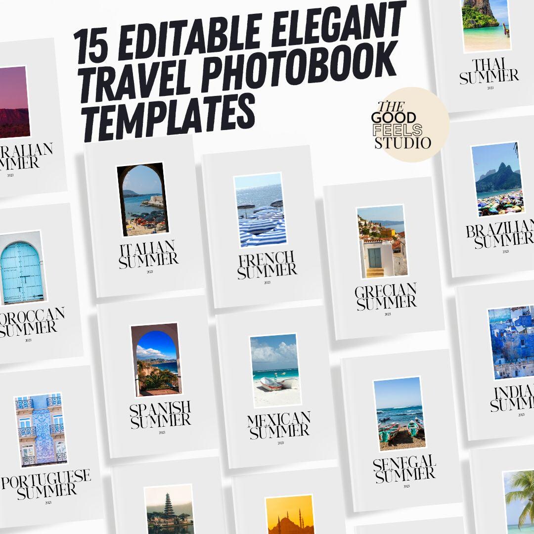 Printable Travel Photobook Template Bundle | Customizable Canva Album ...