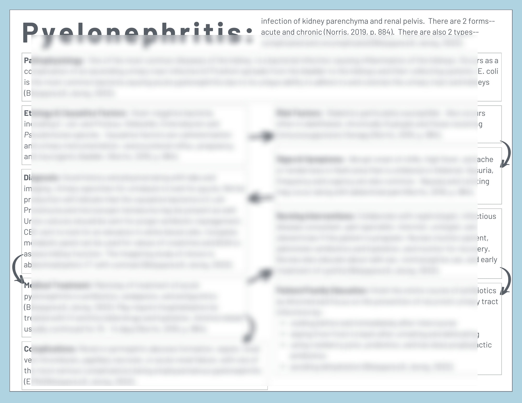 Pyelonephritis Concept Map - Etsy