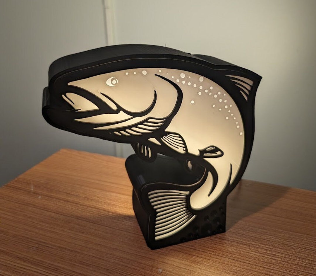 Dual Sided Lake Trout Lightbox 3D Print Model - Etsy