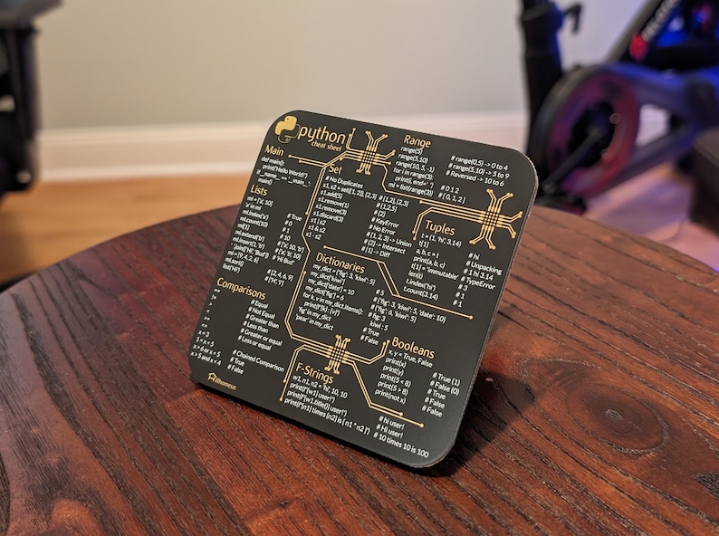 Python Cheat Sheet Coaster - Premium Circuit Board Coaster for Geeks ...