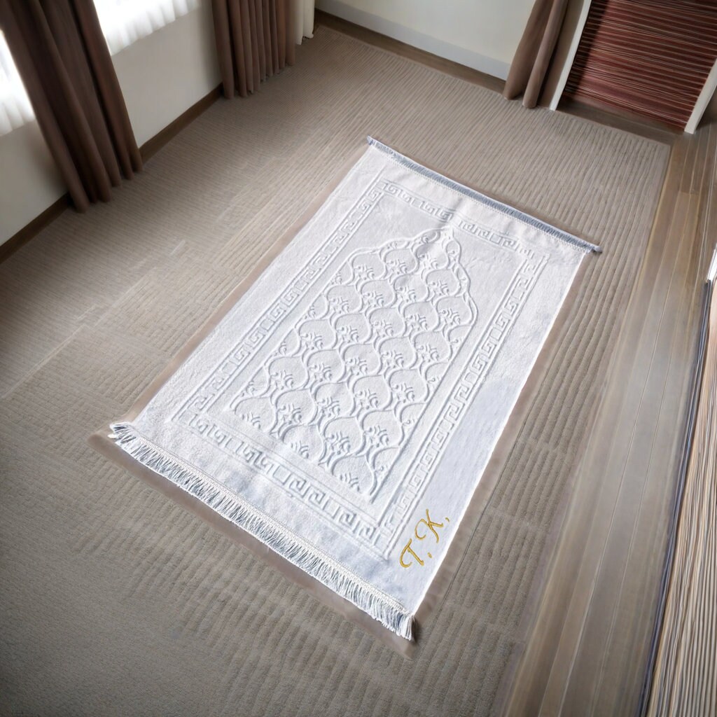 Personalized Thick Padded Prayer Mat, Prayer Rug Quran Tasbeeh, Islamic ...