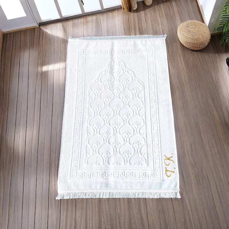 Personalized Thick Padded Prayer Mat, Prayer Rug Quran Tasbeeh, Islamic ...