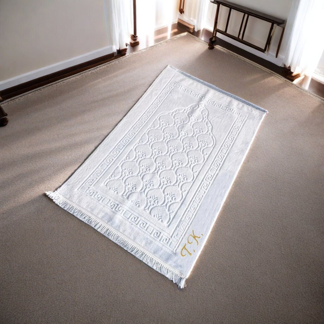 Personalized Thick Padded Prayer Mat, Prayer Rug Quran Tasbeeh, Islamic ...