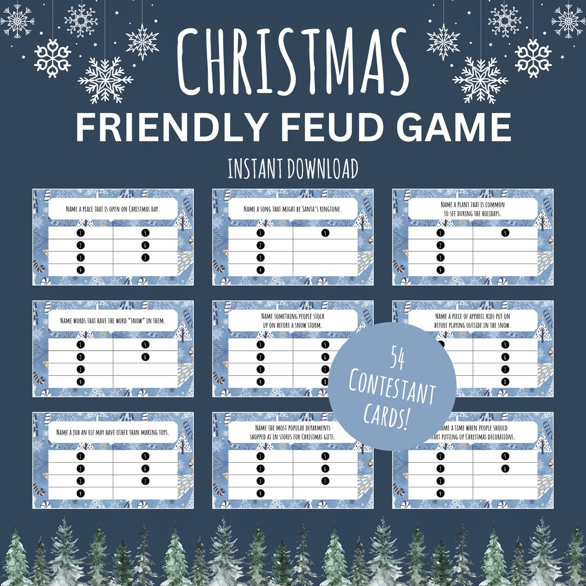 Christmas Friendly Feud Game Printable Christmas Game Christmas Party ...