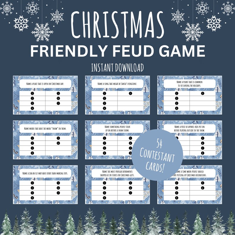Christmas Friendly Feud Game Printable Christmas Game Christmas Party ...