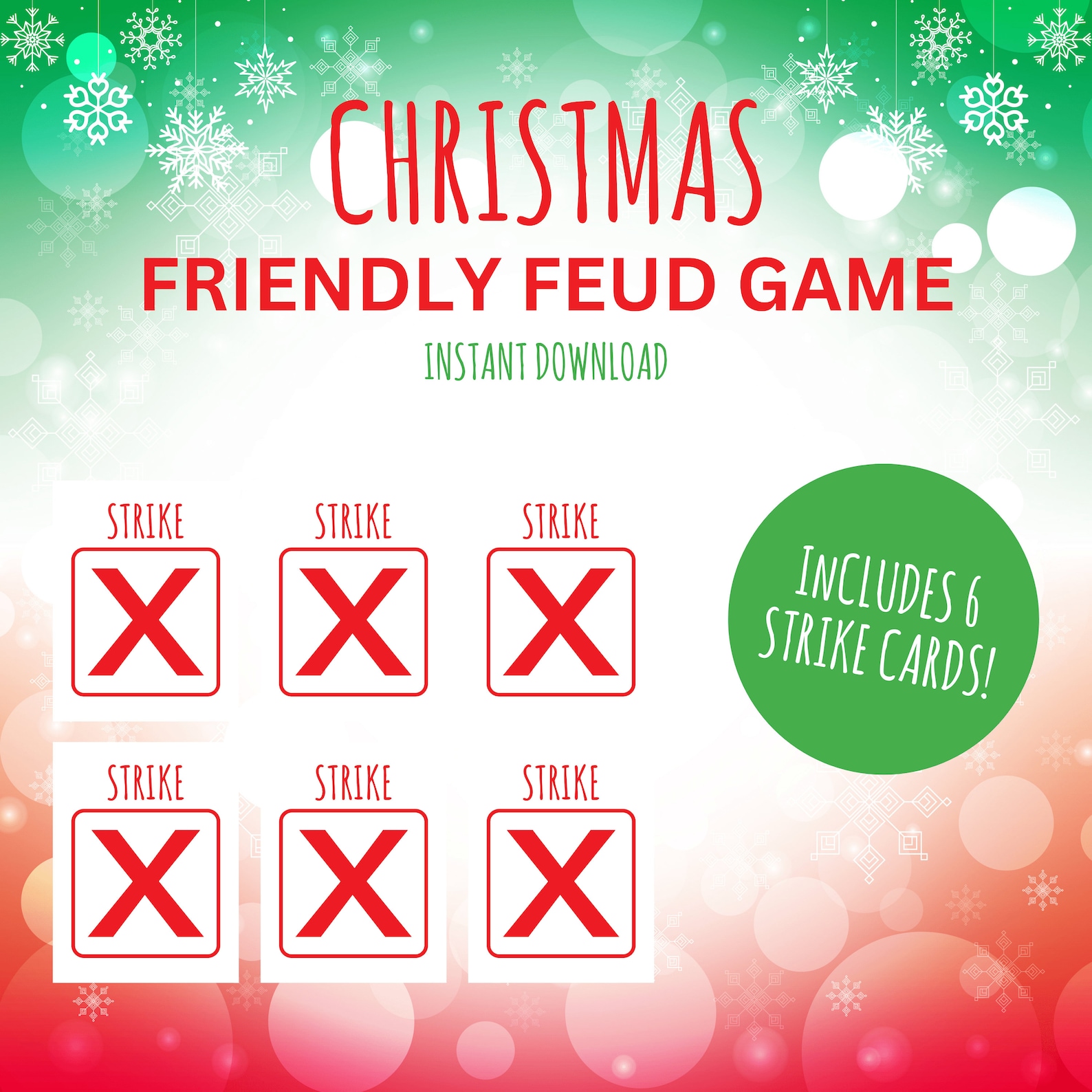 Christmas Friendly Feud Game Printable Christmas Game Christmas Party ...