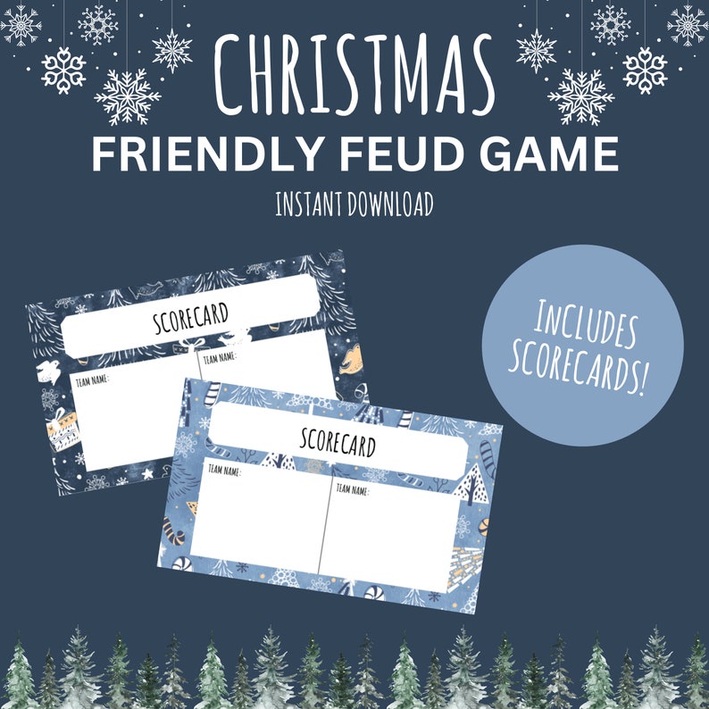 Christmas Friendly Feud Game Printable Christmas Game Christmas Party ...