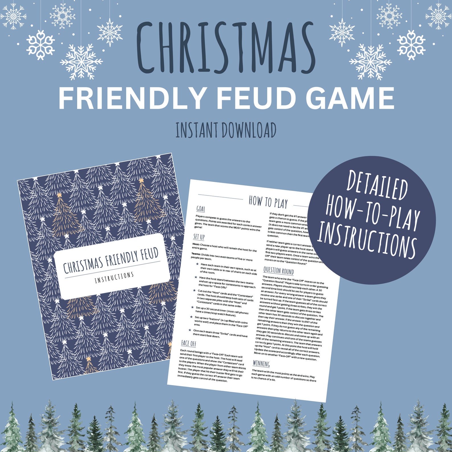 Christmas Friendly Feud Game Printable Christmas Game Christmas Party ...