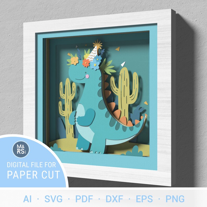 Dinosaur Svg Files for Cricut and Paper Cutout, Dino Cricut Designs and ...