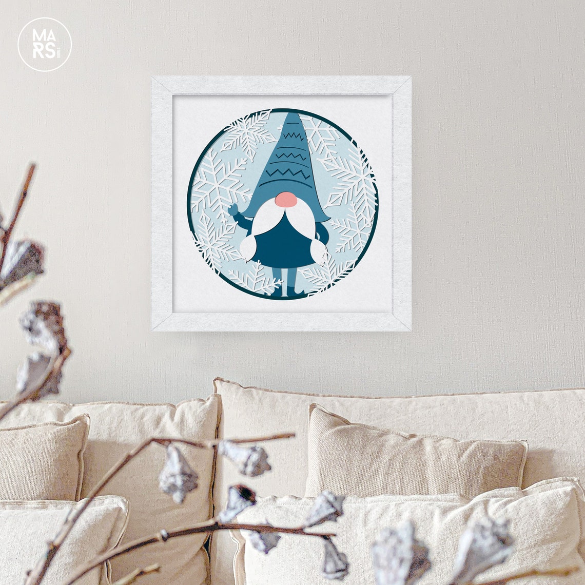 Svg CHRISTMAS GNOME Shadow Box File Svg Layered Gnomes and Christmas ...