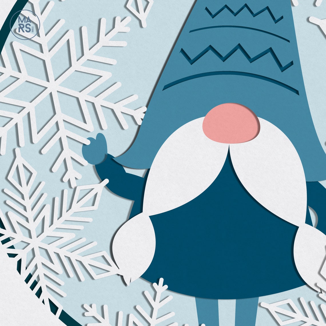 Svg CHRISTMAS GNOME Shadow Box File Svg Layered Gnomes and Christmas ...