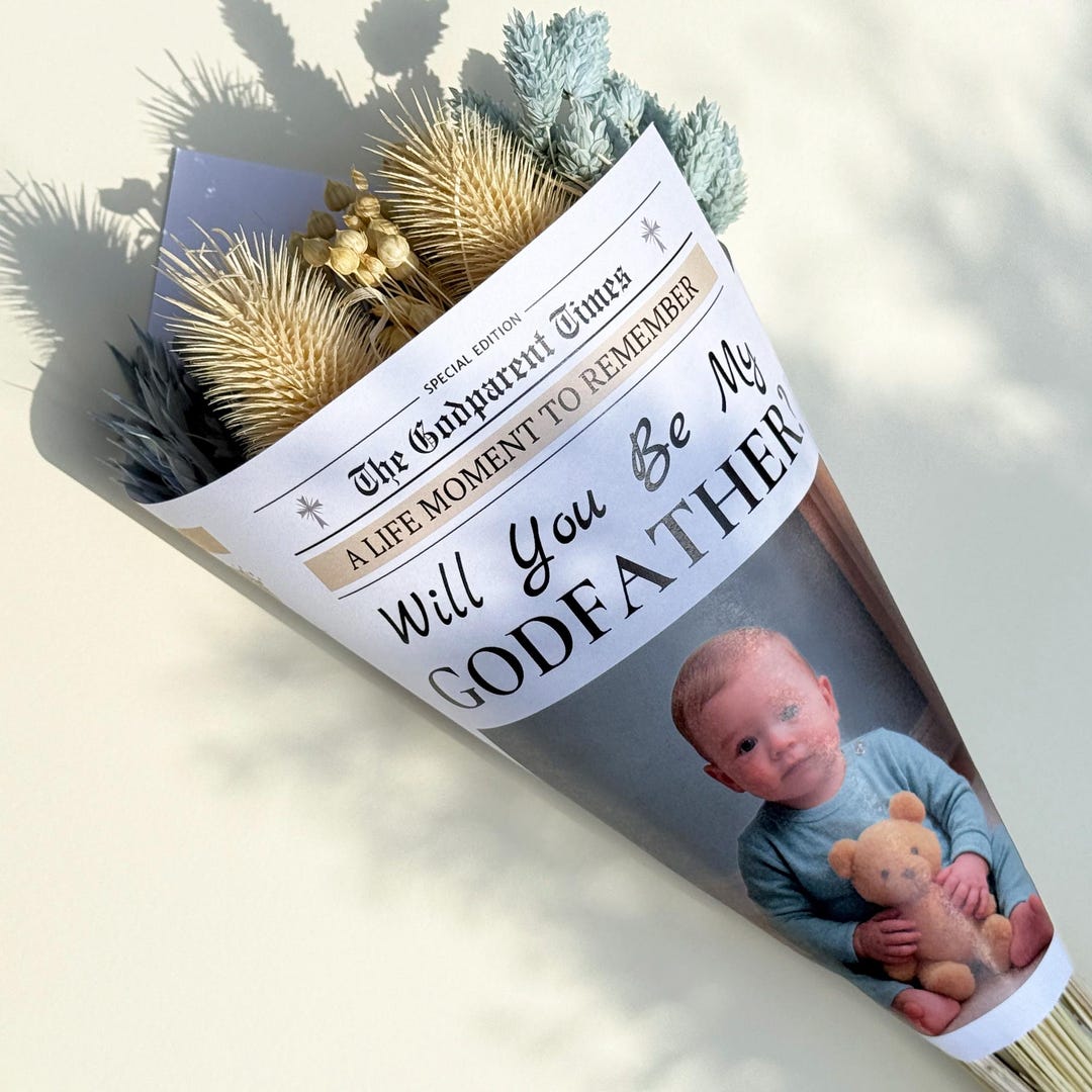 Godfather Proposal Template Canva Newspaper Godparents Proposal ...