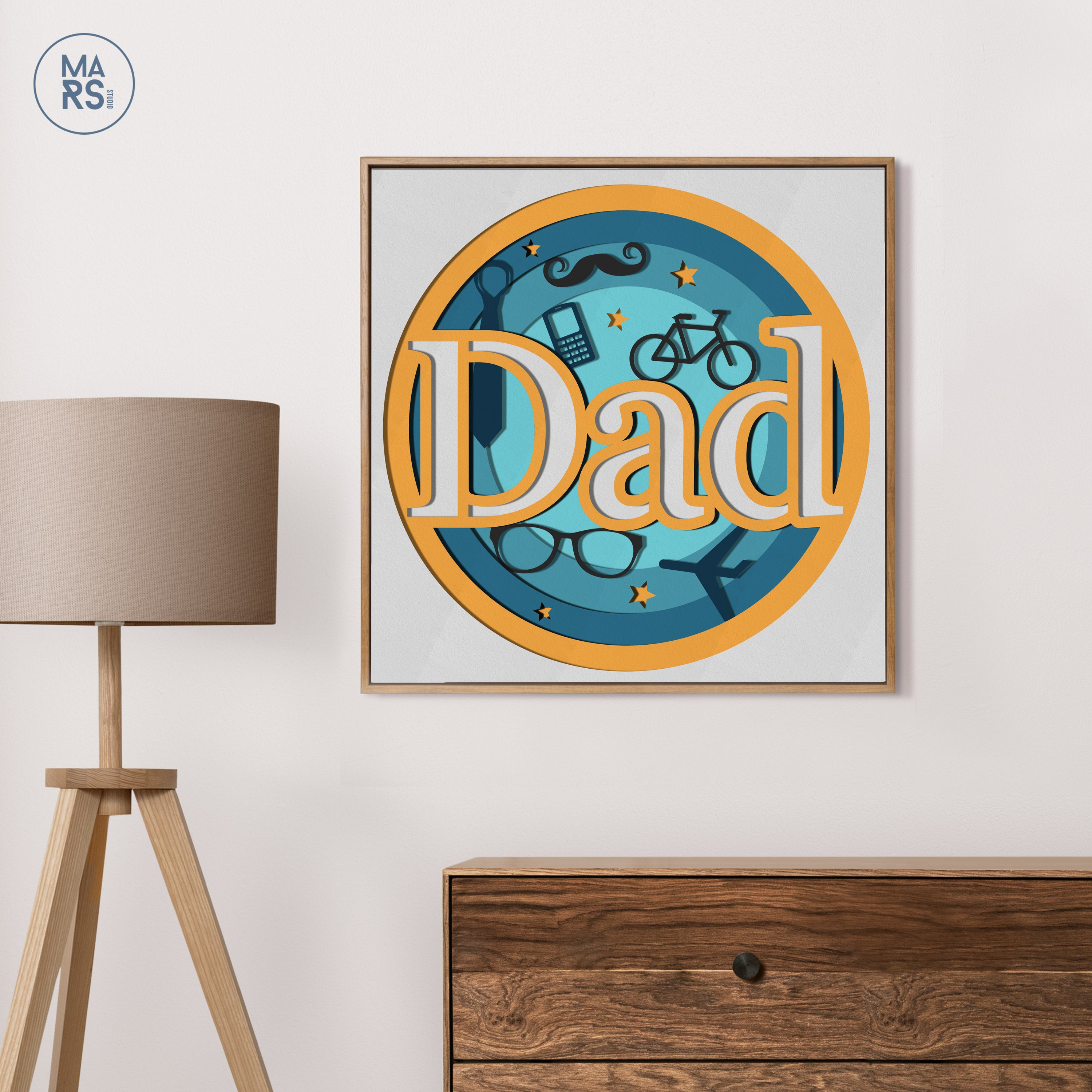 DAD Shadow Box Svg File and Paper Craft, Father Shadowbox Svg and 3D ...
