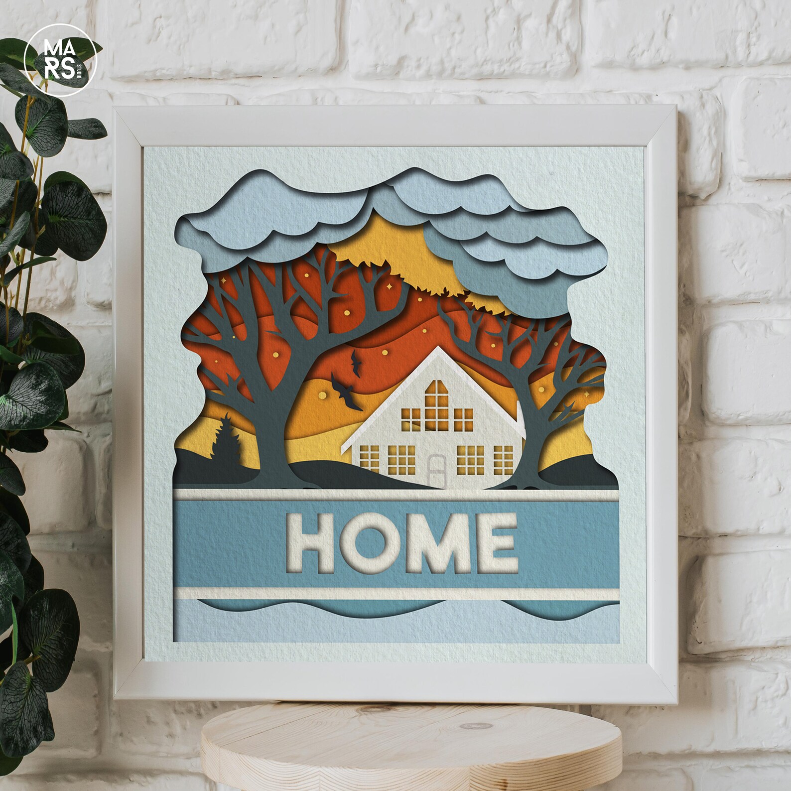 3D Svg Home Shadow Box Svg and Home Svg Files, Home Shadowbox Cricut or Silhouette File, Home ...