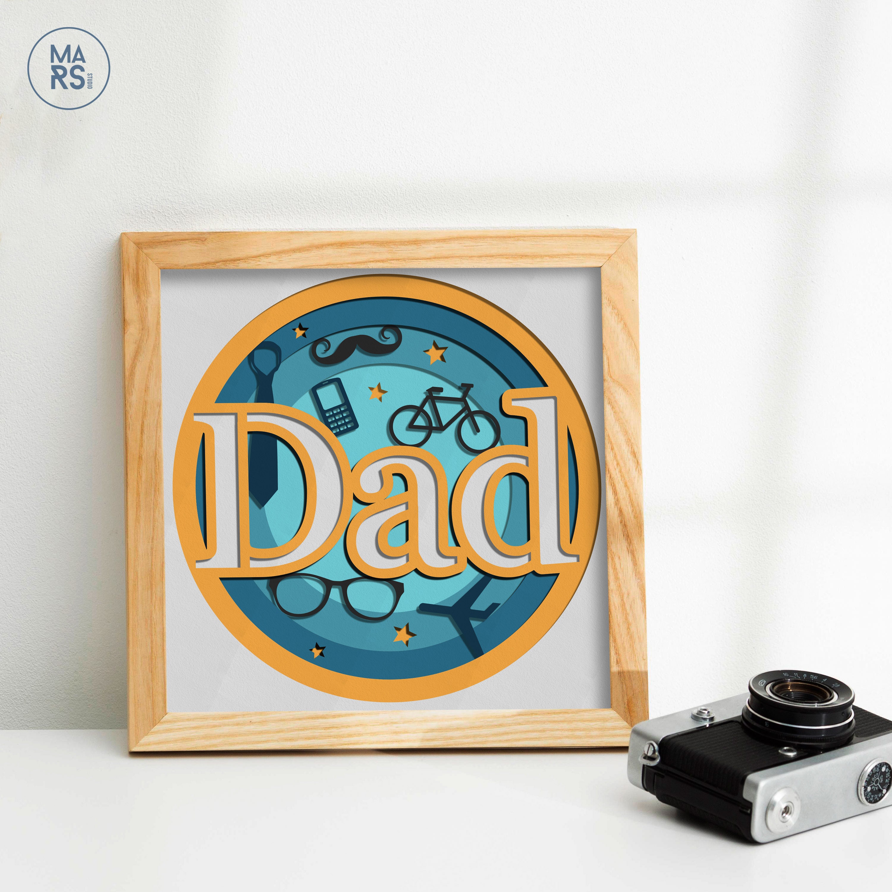 DAD Shadow Box Svg File and Paper Craft, Father Shadowbox Svg and 3D ...