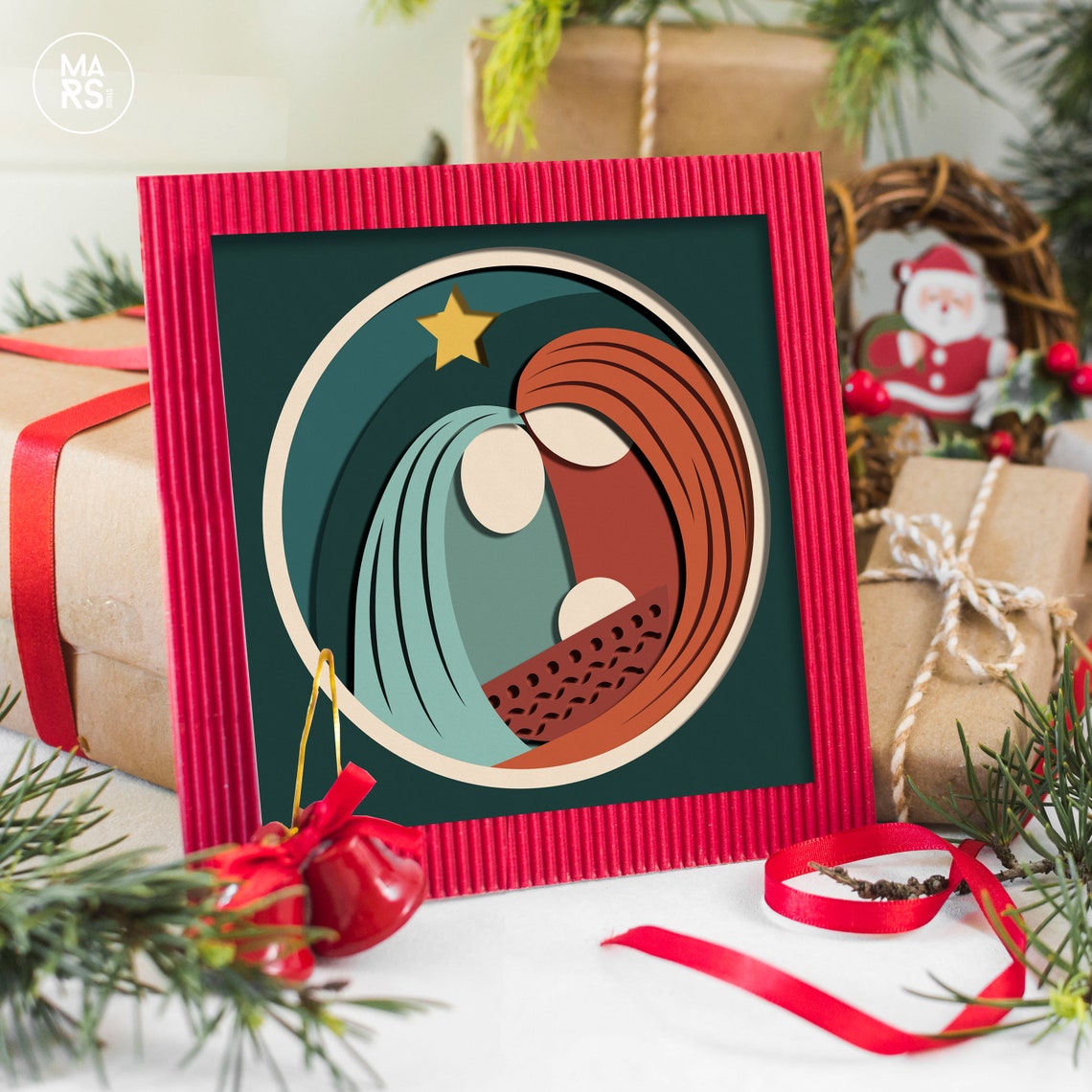 NATIVITY SCENE Svg File Shadow Box Christmas File and Christmas 3D Svg ...