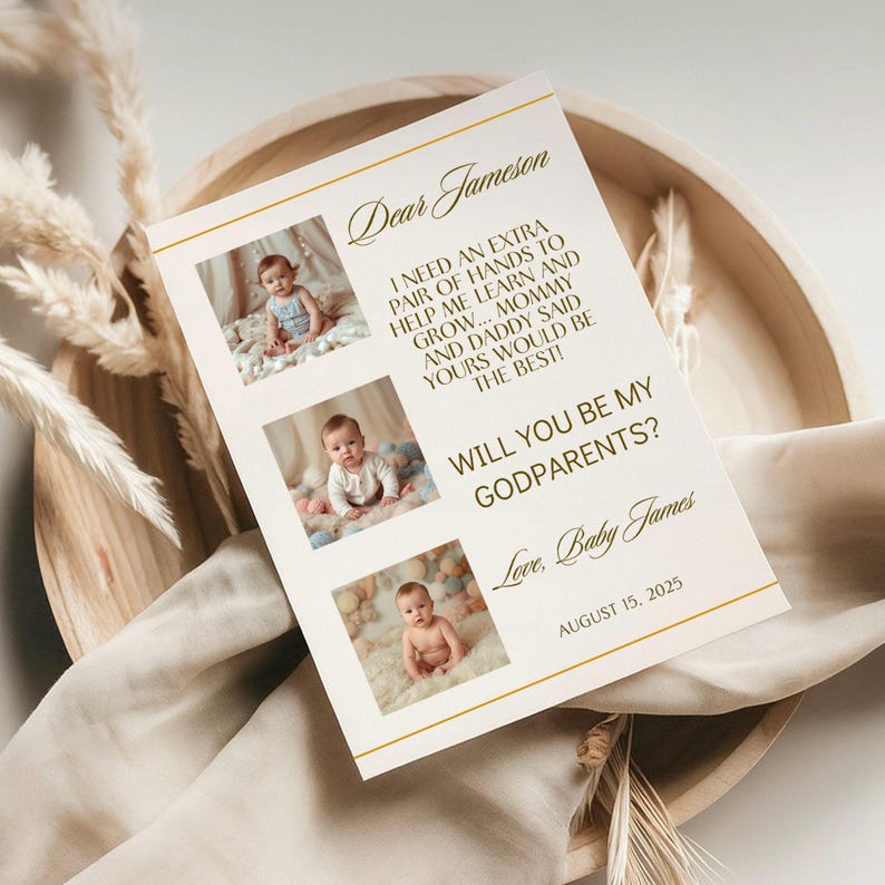 Proposal Godparents Template Editable Canva, Will Be My Godparents ...