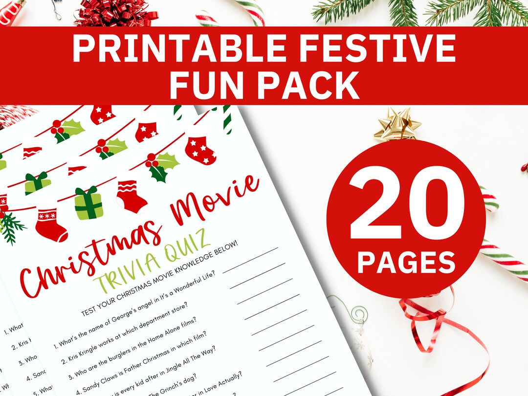 Festive Fun Pack - 20 Instant Download Christmas Trivia Games Bundle ...