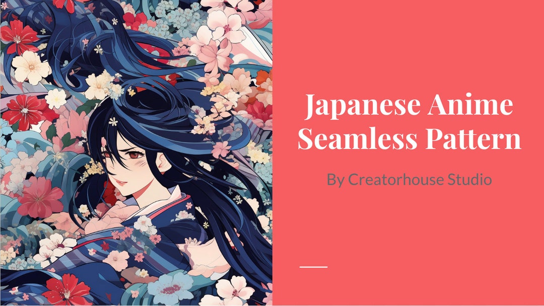 Japanese Anime Style Digital Paper - SEAMLESS - Print Multi Medium ...