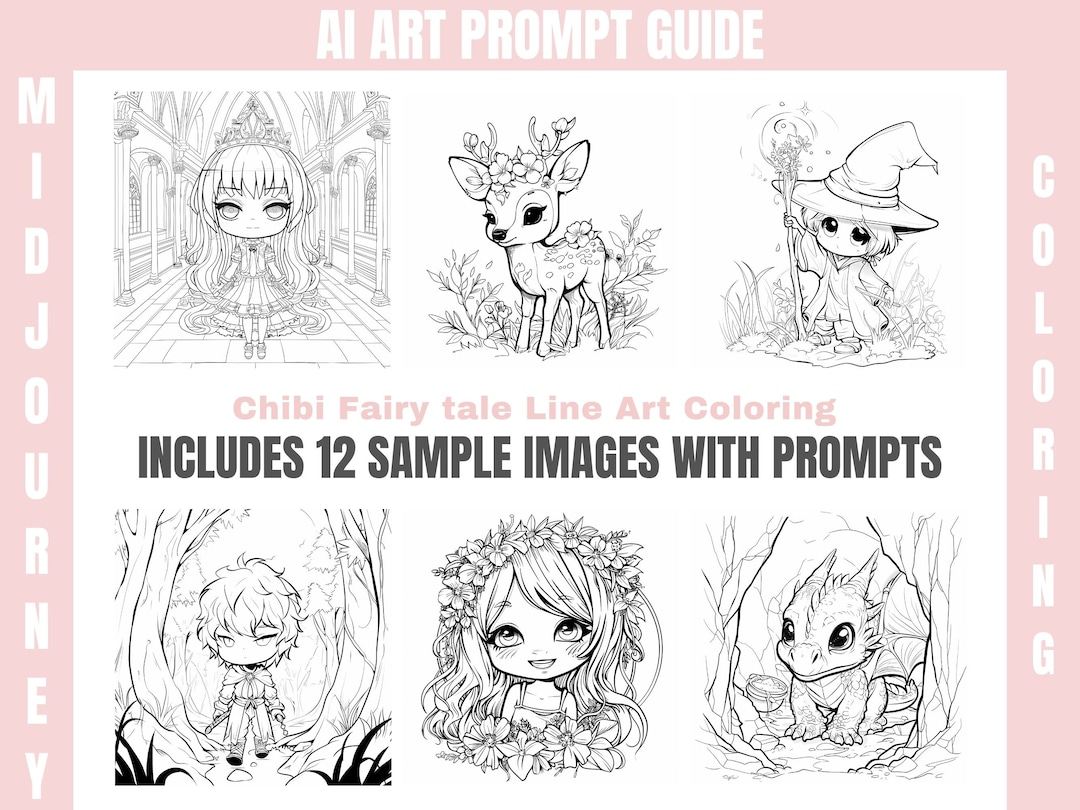 Chibi Coloring Page Prompt, Chibi Prompts, Coloring Book Prompts, AI ...