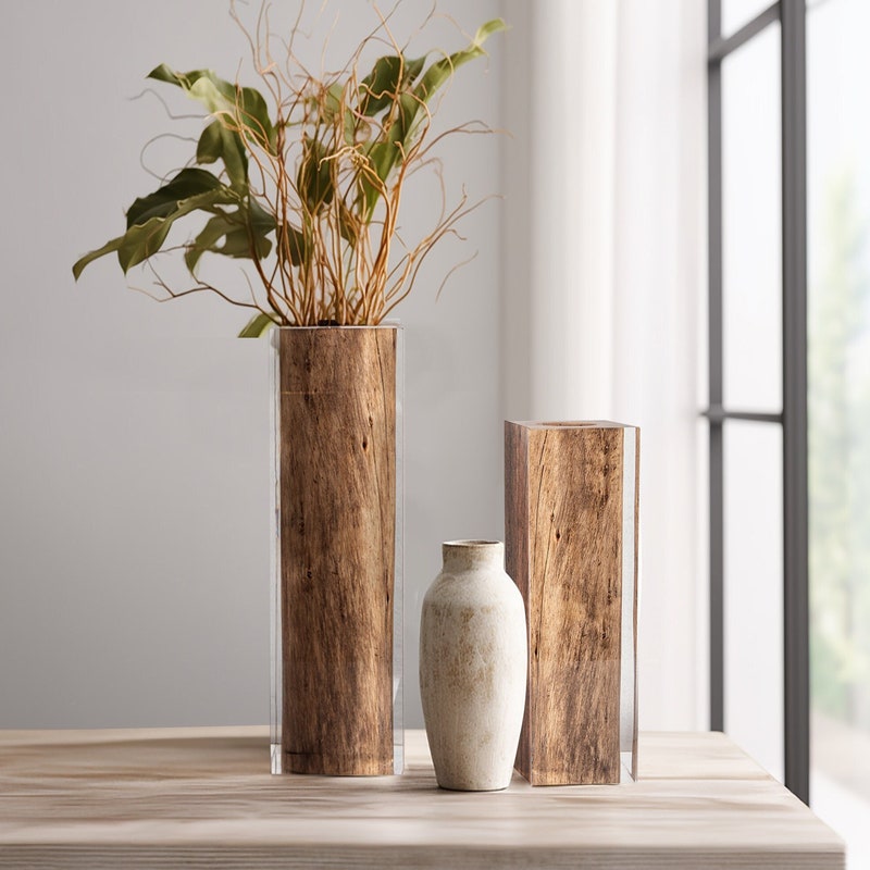 Rustic Wood Vase - Etsy