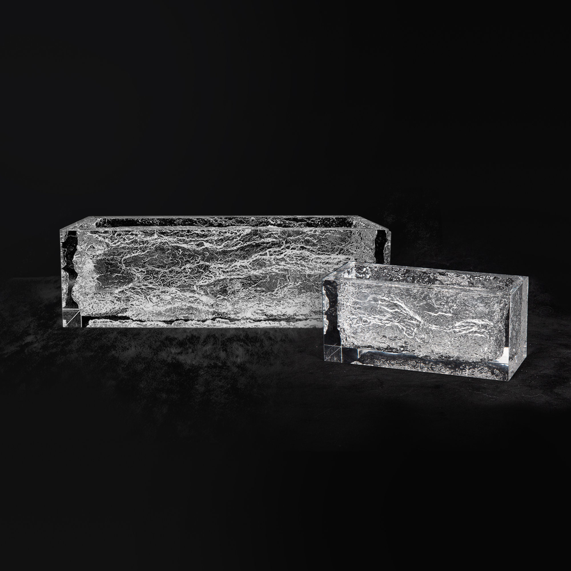 Glacier Clear Trough Vase, Transparent Acrylic Ice-like Living Room ...