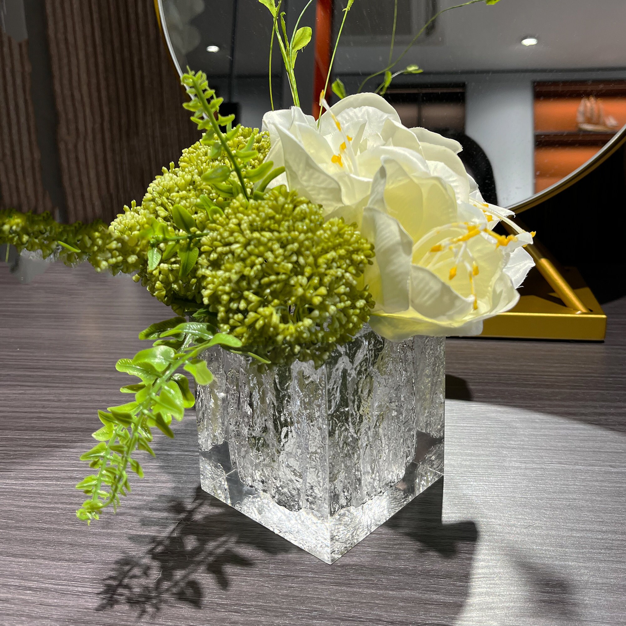 Nordic Glacier Cube Vase, Transparent Small Resin Wedding Gift, Acrylic ...