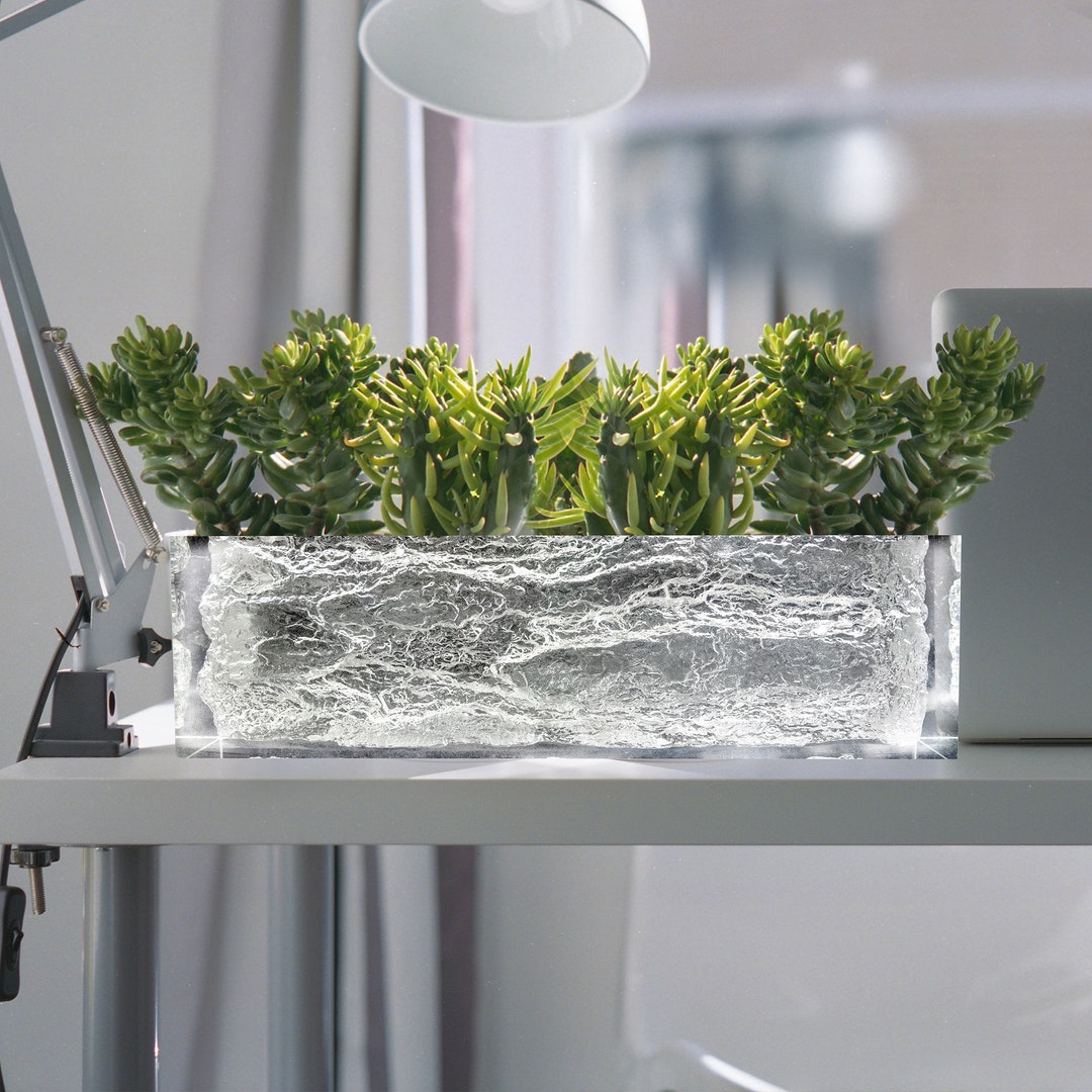 Glacier Clear Trough Vase, Transparent Acrylic Ice-like Living Room ...