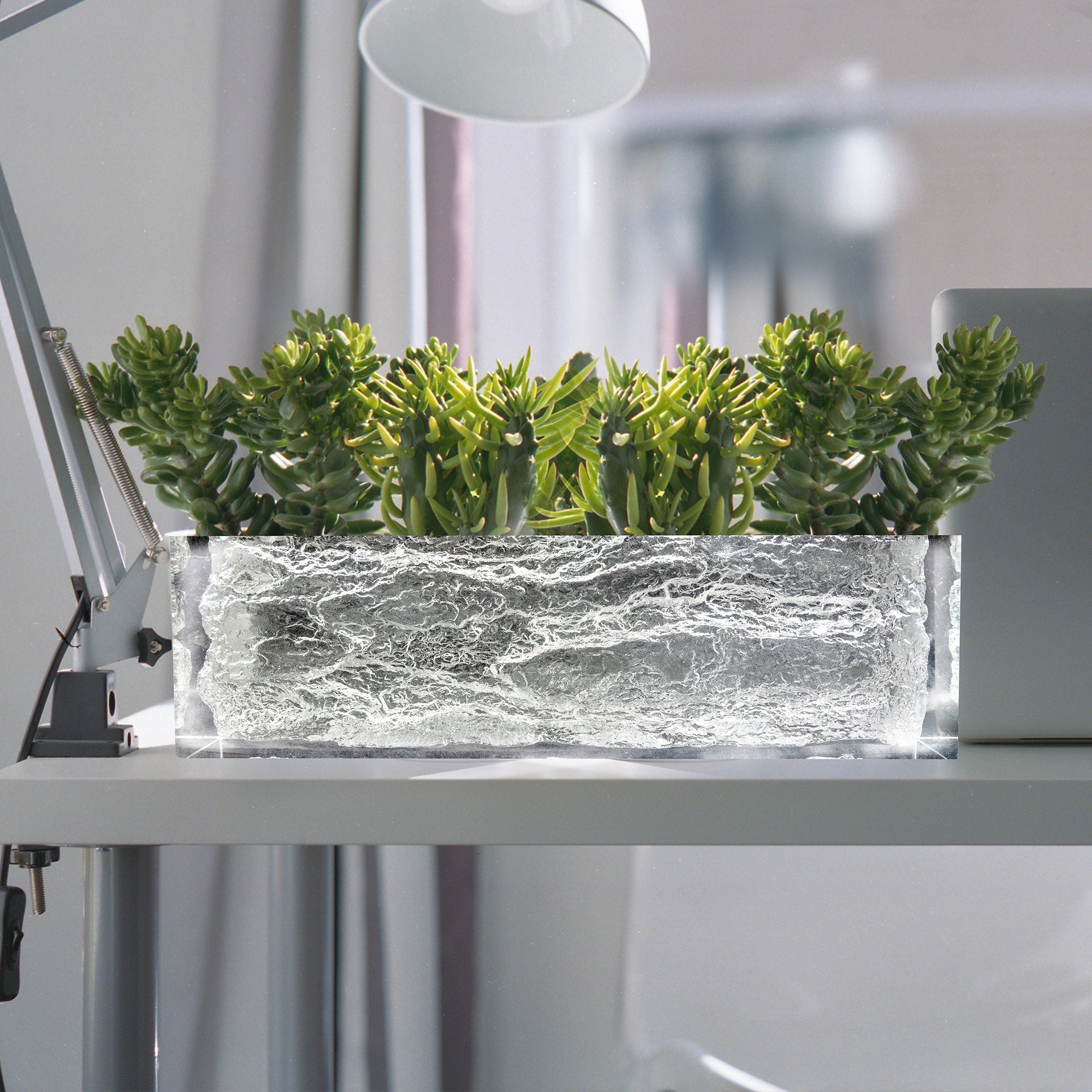Glacier Clear Trough Vase, Transparent Acrylic Ice-like Living Room ...