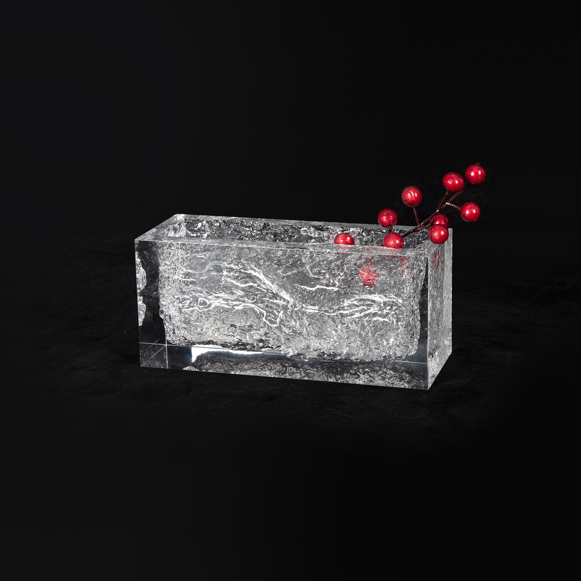 Glacier Clear Trough Vase, Transparent Acrylic Ice-like Living Room ...